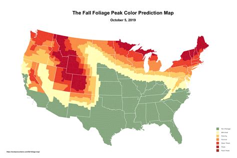 The Fall Foliage Peak Color Prediction Map For October 5 2019 R Mapporn