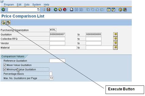 Price Comparison In Sap Mm Sap Mm User Manual T Code Me49