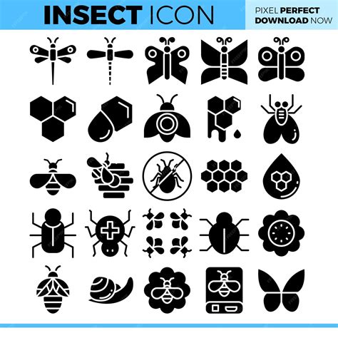 Premium Vector Insect Icon Set