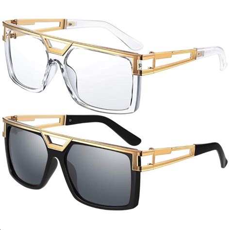 Clear And Gold Retro Look Gazelle Glasses New Gem