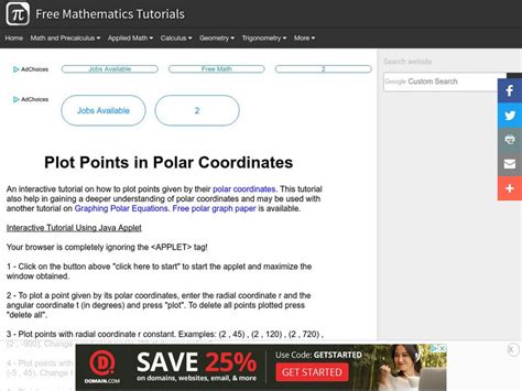 Analyze Math Plot Points In Polar Coordinates Activity For 9th 10th