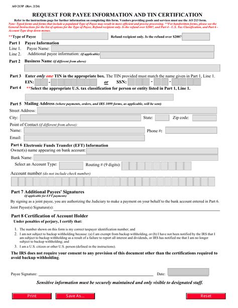Form Ao213p Download Fillable Pdf Or Fill Online Request For Payee