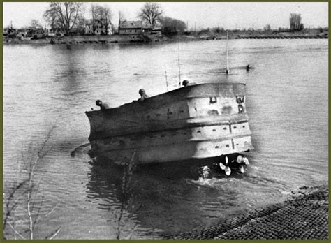 Duplex Drive Amphibious Tanks On Omaha Beach
