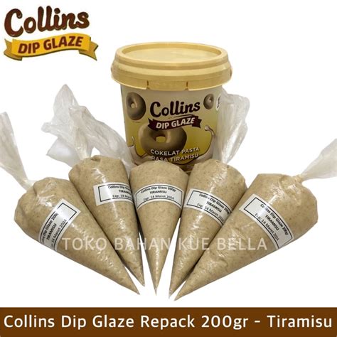Jual COLLINS Dip Glaze 200gr REPACK KERUCUT Topping Donat Coklat