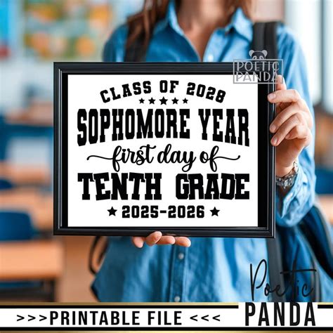 Printable 1st Day Of Sophomore Year Sign Png First Day Of 10th Grade