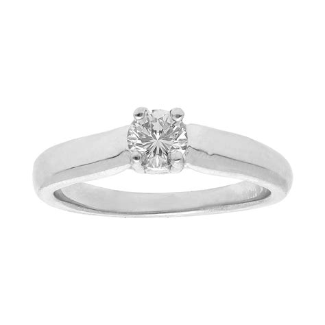 Anillo de compromiso en oro blanco K con diamante Joyería Lunas