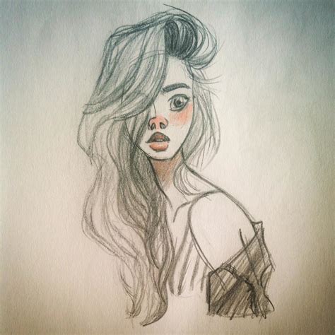 Wavy Hair Sketch At Paintingvalley Explore Collection Of Wavy