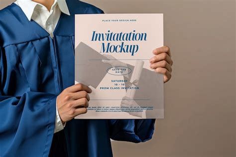 Premium Psd Class Of 2024 Invitation Mockup Design