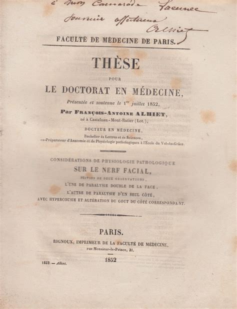 Considérations de physiologie pathologique sur le nerf facial suivies