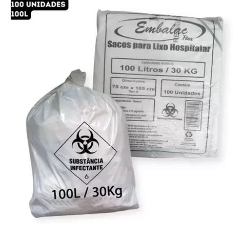 Saco Lixo Branco Hospitalar Infectante L C Embalac Mercadolivre