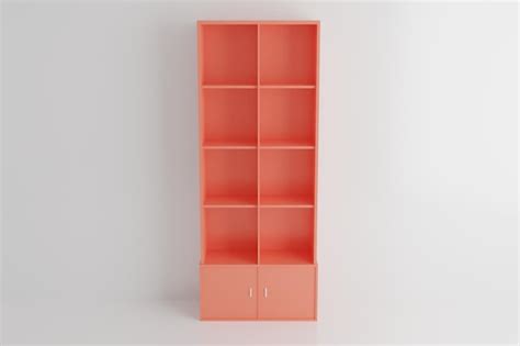 Premium Photo Orange Book Shelf 3d Rendered Image