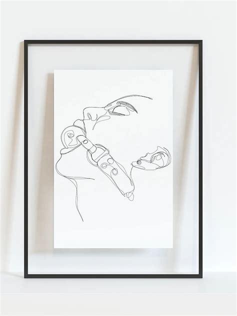 Mouth Gag One Line Art Minimalist Bdsm Kinky Art Wall Art Bondahe