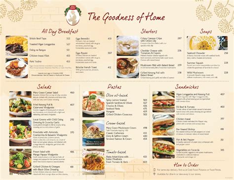 Mary Grace Philippines Menu And Prices [august 2024] Philmenu