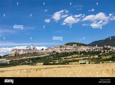 Assisi Village In Umbria Region Italy The Town Is Famous For The Most