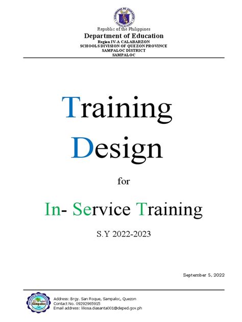 district training design 2021 pdf learning empowerment