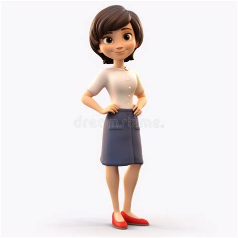 Realistic Cartoon Girl In Elegant Formal Attire 32k Uhd Stock