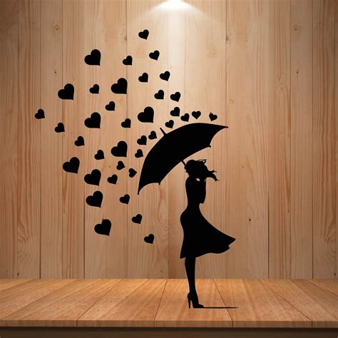 Girl Umbrella Rain Silhouette
