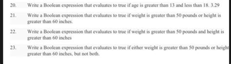 Write A Boolean Expression That Evaluates To True Chegg