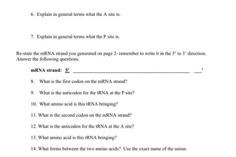 Solved Translation The Genetic Code Is A Linear Sequence Of Chegg Com