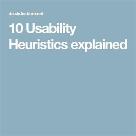 Usability Heuristics Explained