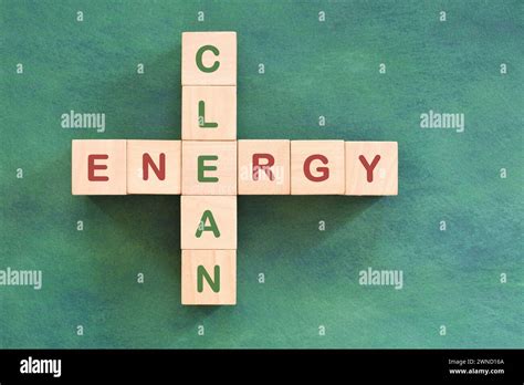 Clean And Green Energy Problem Solving Solution And Strategy Concept Crossword Flat Lay