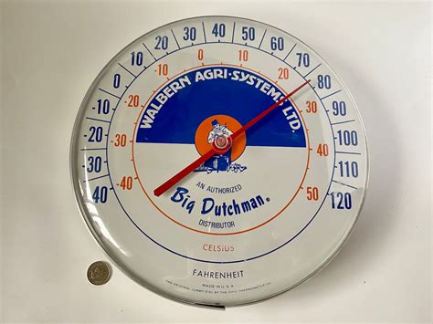 Vintage Round Big Dutchman Thermometer American Made Jumbo Dial