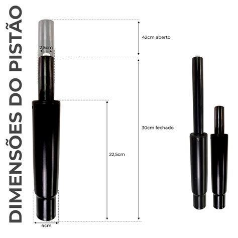 Kit Base Cadeira Escritório Rodízios Estrela E Pistão Chairs