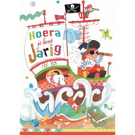 Ecobos Webwinkel Wenskaart Hoera Boot Kinderen