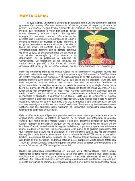 Mayta Cápac Pdf Imperio Inca Agitación