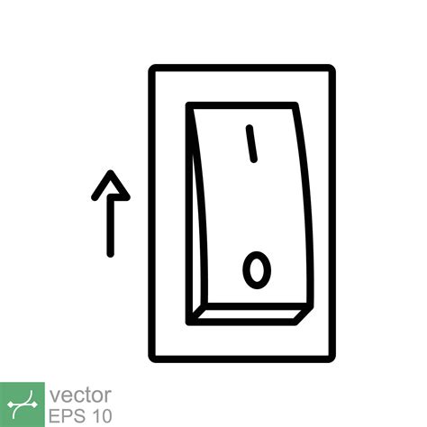 Light On Electric Switch Icon Simple Outline Style Power Turn On