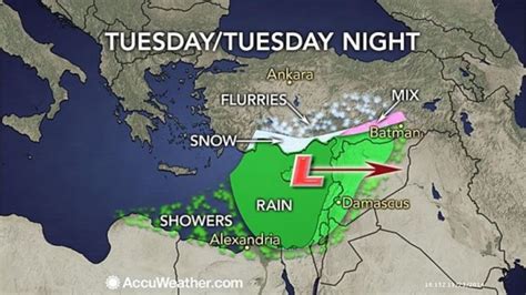 Дожд и снег на Блискиот исток Weather4all