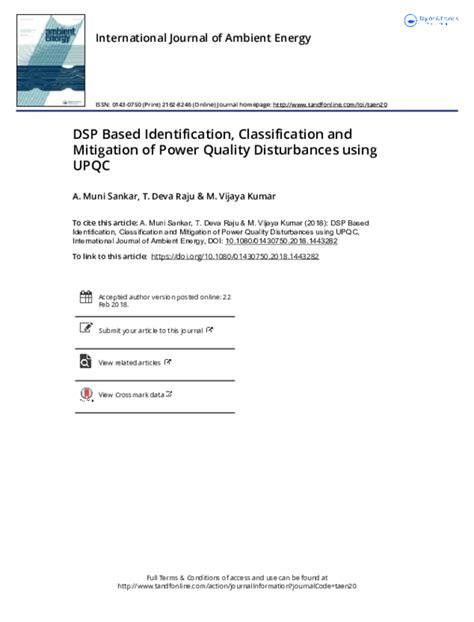 Pdf Dsp Based Identification Classification And Mitigation Of Power