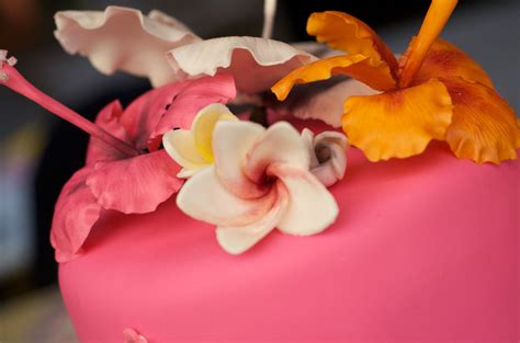 Hawaiian Birthday Cake With Edible Flowers