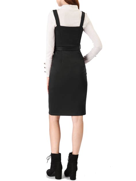Unique Bargains Womens Button Strap Sheath Suspender Overall Jumper