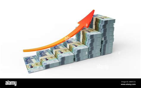 Financial Growth Sign Made Of Stacks Of Kuwaiti Dinar Notes 3d