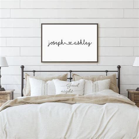 Cursive Names Printable Sign Husband And Wife Bedroom Print Decor Couple Name Wall Art Love