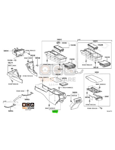 Box Assy Console Toyota Camry 2007 2011 5881033200e0