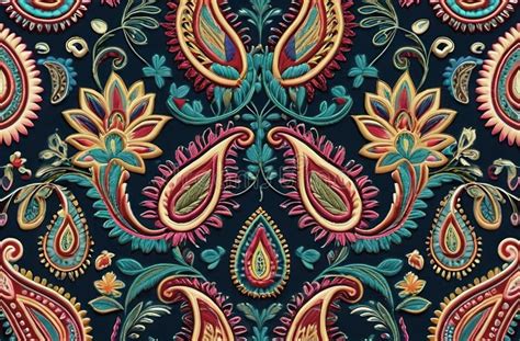 Embroidery Floral Seamless Pattern Flower Texture For Fabric Or Clothes Stock Illustration