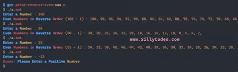 Print Numbers In Reverse Order In C Language SillyCodes