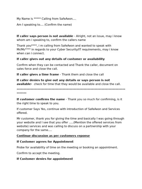 Sales Script Pdf