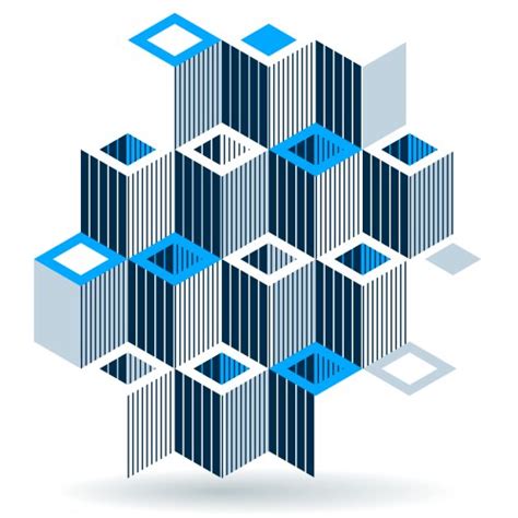 Abstract Cubes 3d Seamless Patternisometric Style Vector Image