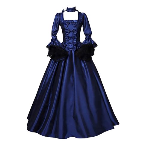 Hwmodou Renaissance Gothic Dress For Women Retro Gothic Long Sleeve