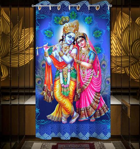 Buy LOOMLYFE 5Ft Window Curtain Pack Of 1 Pc 3D God Radha Krishna