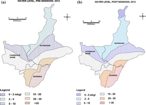 Spatial Distribution Of Groundwater Levels In Metres Below Ground Level