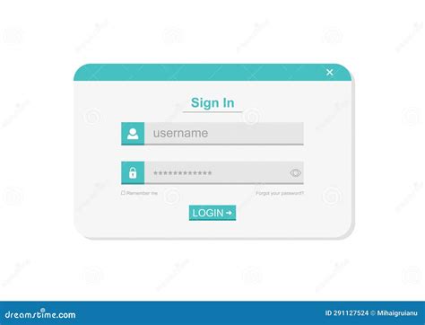 User Login Interface Username And Password Login Vector Stock Vector Illustration Of Member