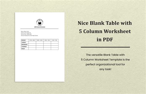 Table Template In Word Free Download