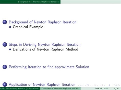 Newton Raphson Iterative Method Ppt