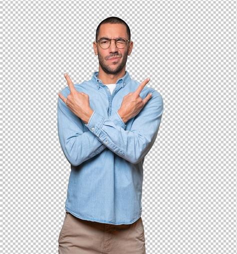 M Chant Jeune Homme Faisant Un Geste Rock Psd Premium