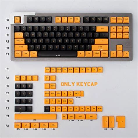 150 Keys Keycaps Double Shot Msa Profile Keycap English Custom Yellow