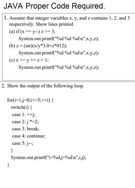 Solved Java Proper Code Required 1 Assume That Integer